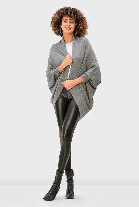 Shop Superfine merino wool circle cardigan | eShakti