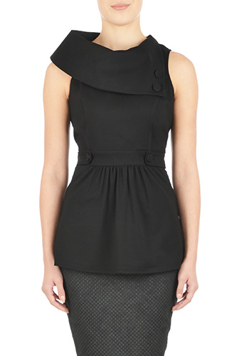 Shop Asymmetric collar ponte top | eShakti