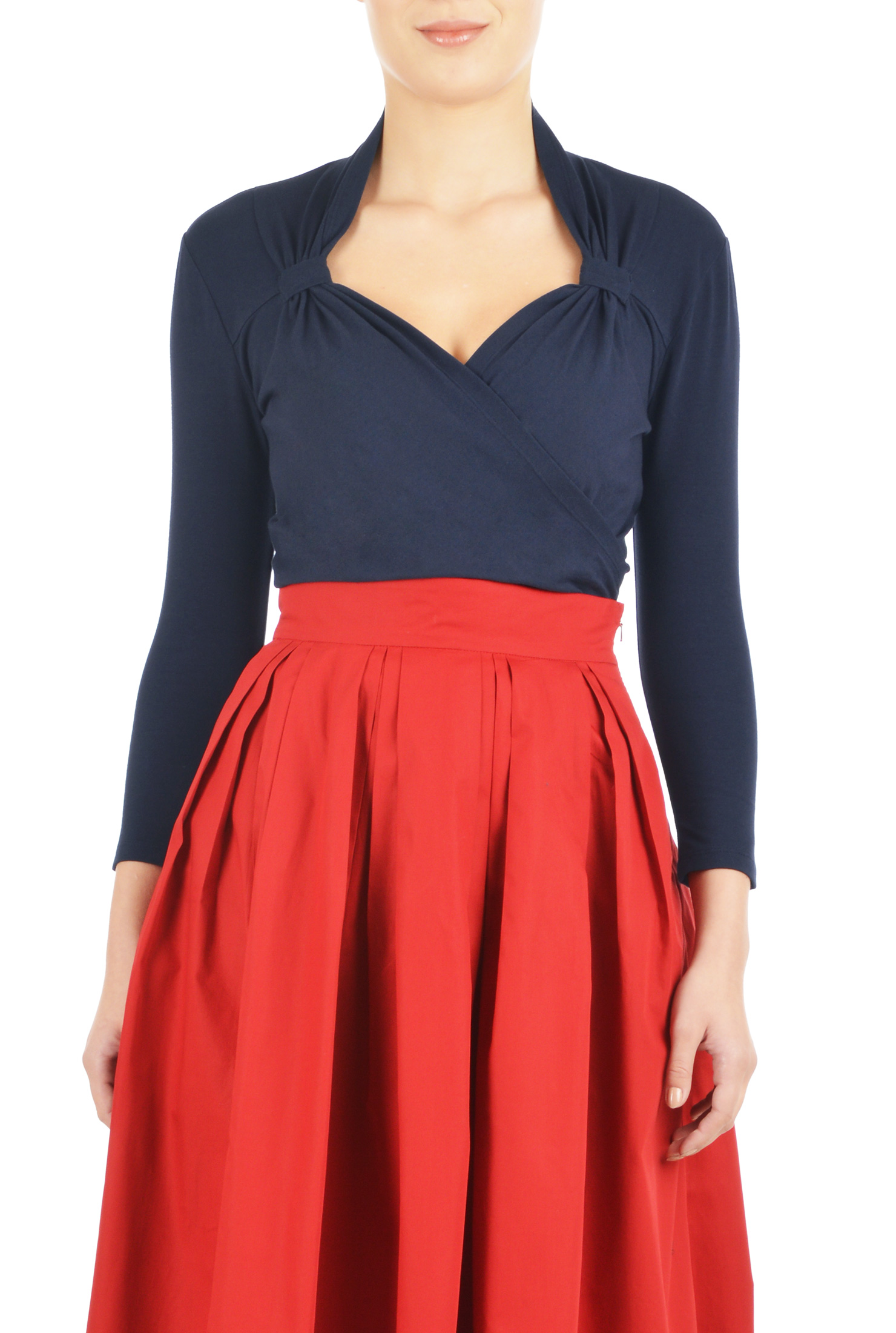 Shop Vintage style cotton knit top | eShakti