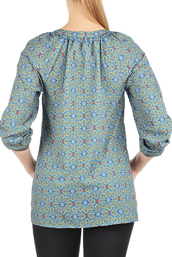 Shop Split neck tile print tunic | eShakti