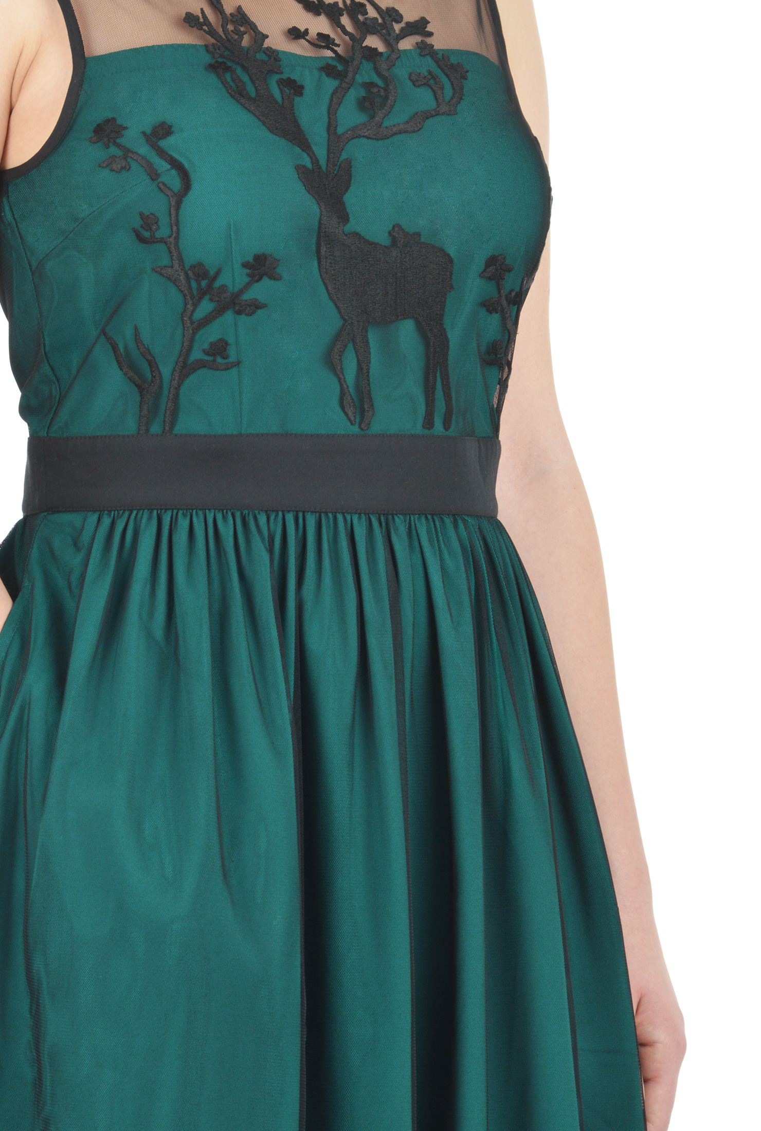 Shop Illusion deer embellished tulle dress | eShakti