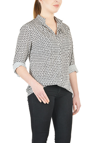 Shop Ballerina print crepe shirt | eShakti