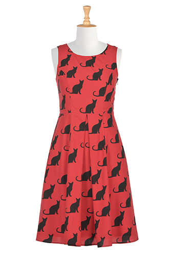 Shop Cutout back cat print dress | eShakti