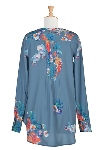 Shop Painted floral split neck tunic | eShakti