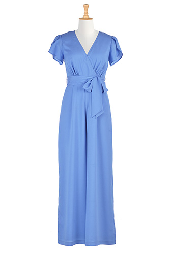 Shop Wrap front crepe jumpsuit | eShakti