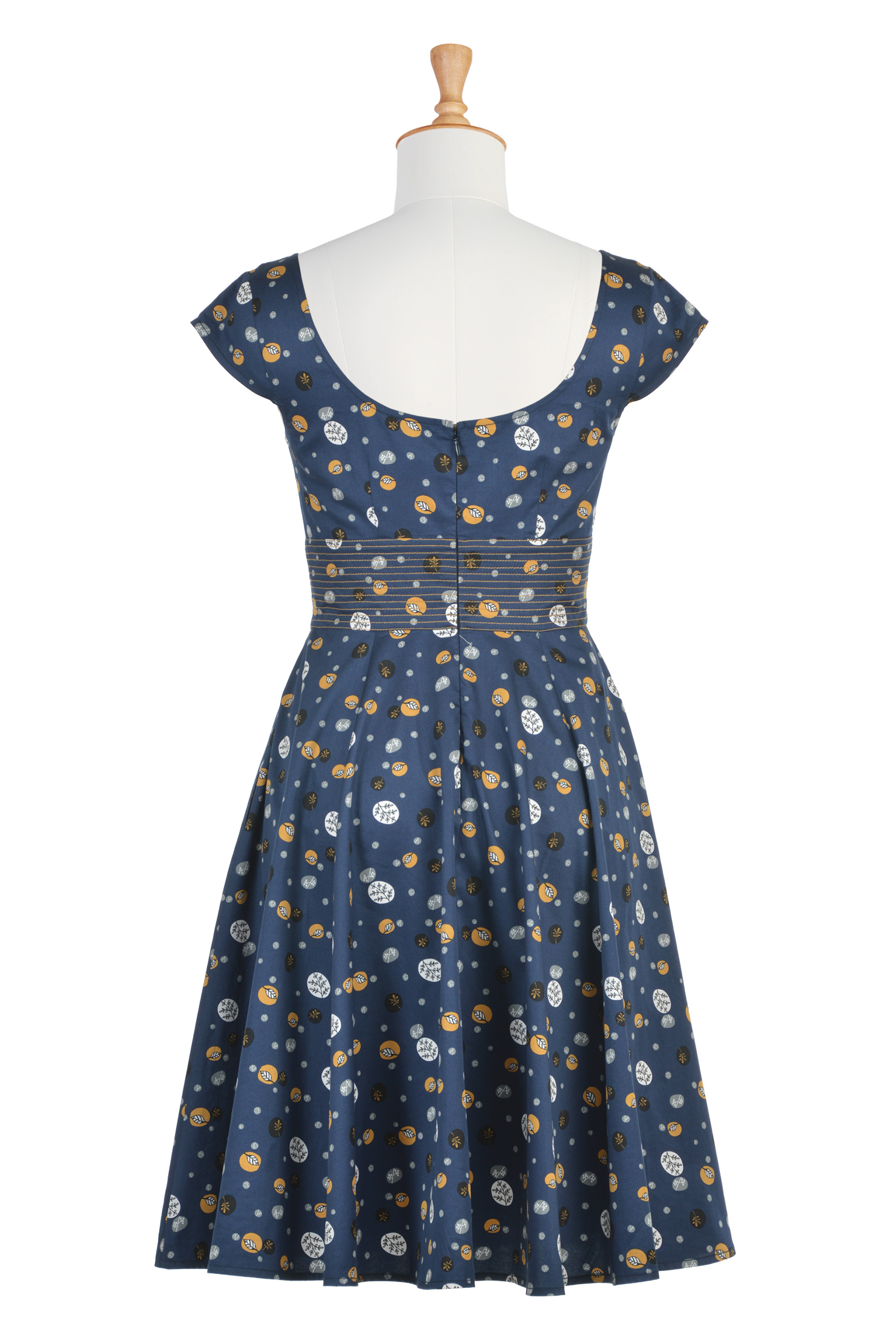 Shop Graphic leaf print cotton dress | eShakti