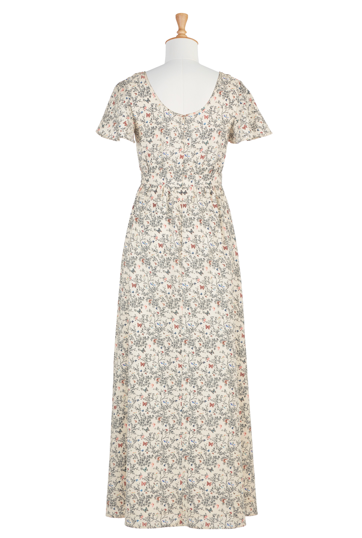 Shop Floral bird print crepe maxi dress | eShakti