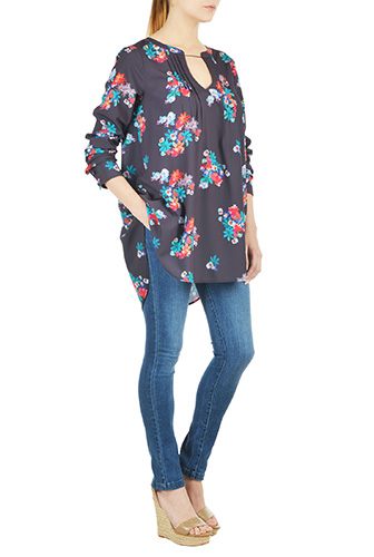 Shop Painted floral split neck tunic | eShakti