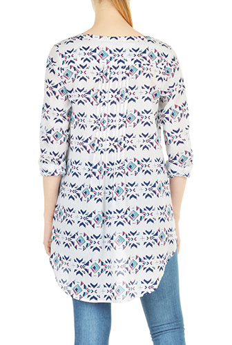 Shop Tile print split neck tunic | eShakti