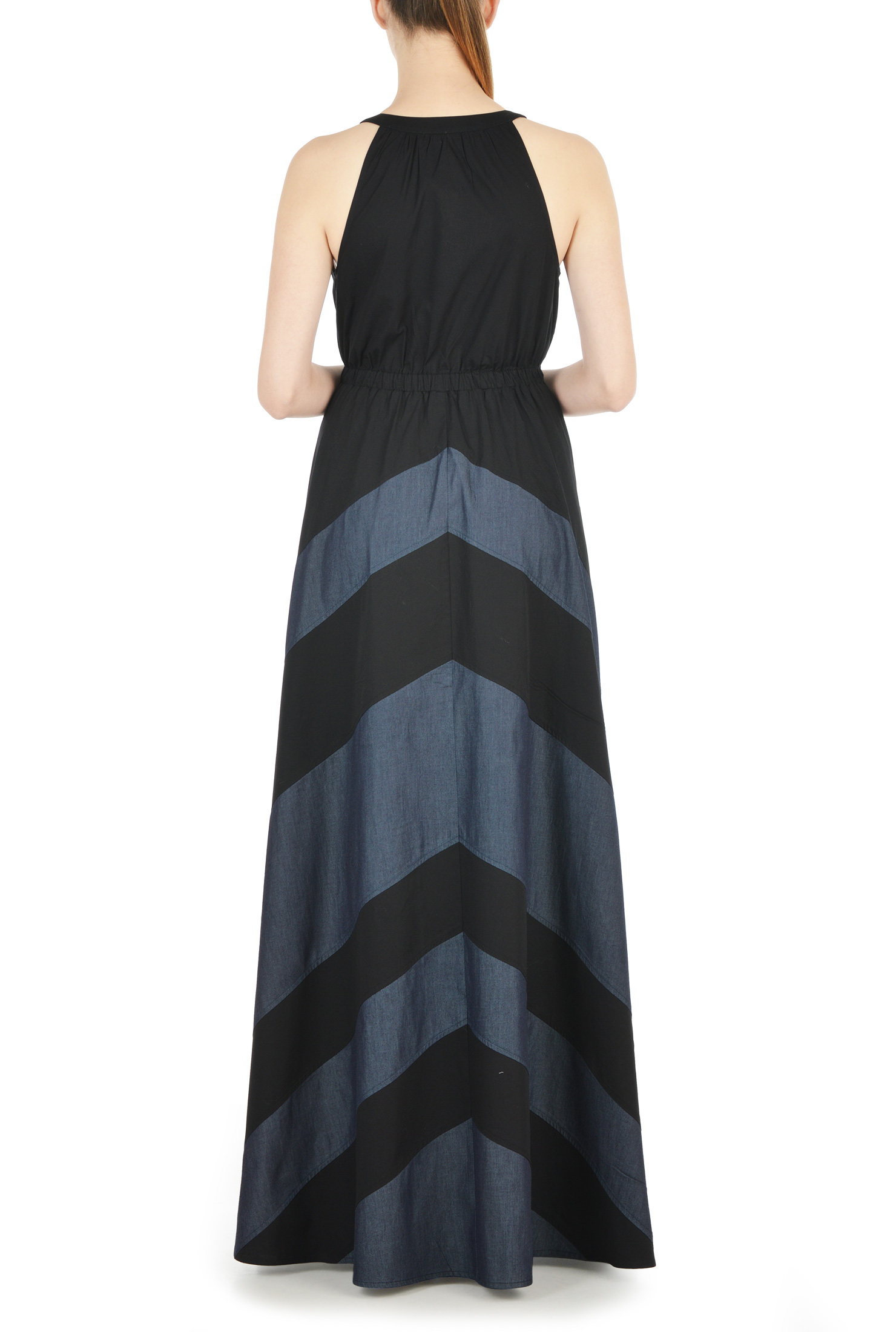 Shop Chevron stripe drawstring maxi dress | eShakti
