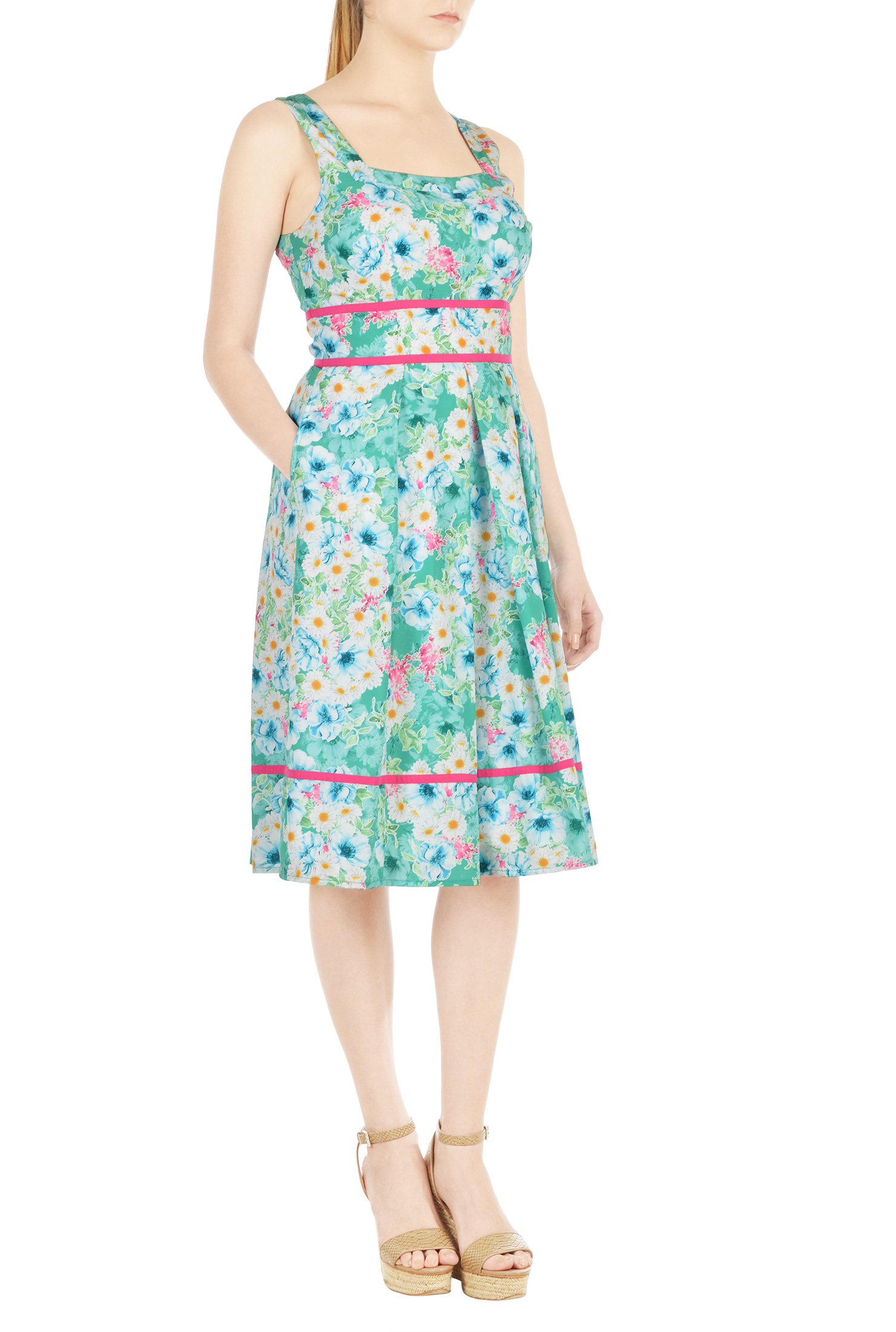 Shop Floral print piped trim frock | eShakti