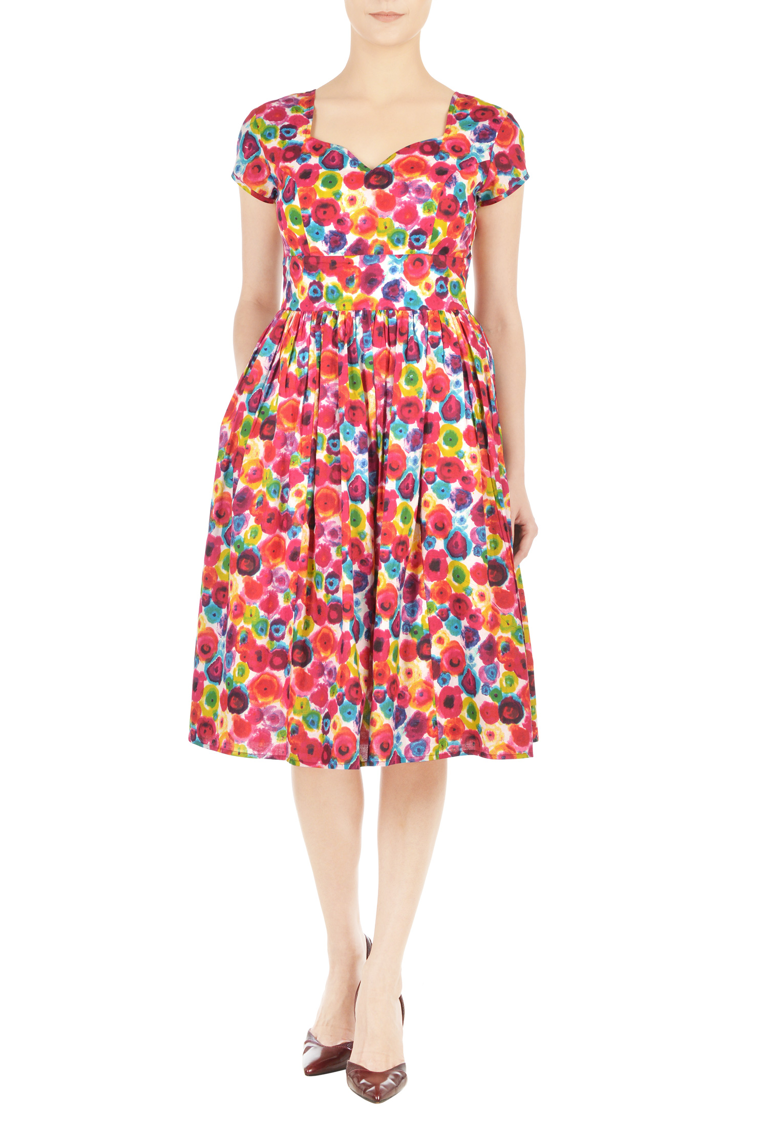 Shop Floral splash print cotton dress | eShakti