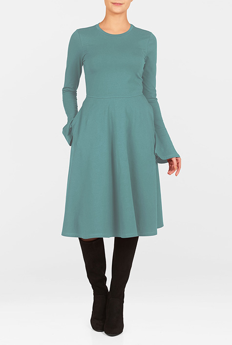 Shop Zip back cotton knit dress | eShakti