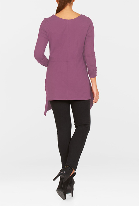 Shop Cross-over front cotton knit top | eShakti