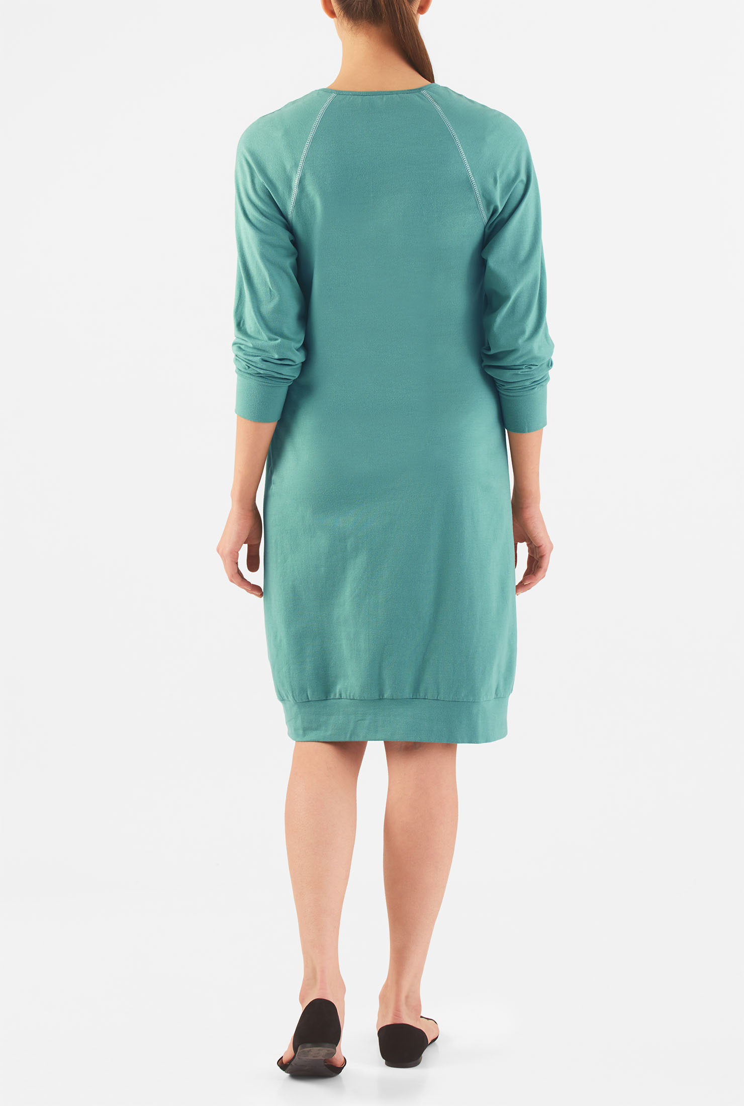 Shop Side zip hem cotton knit dress | eShakti