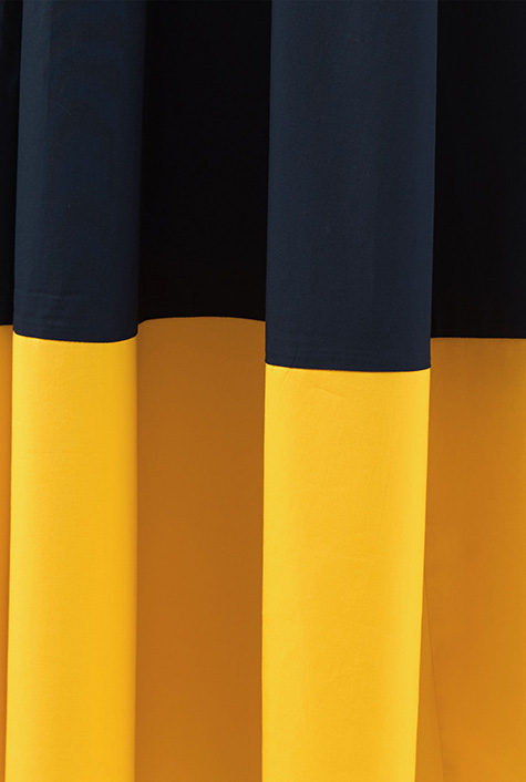 Shop Contrast banded hem cotton poplin maxi dress | eShakti