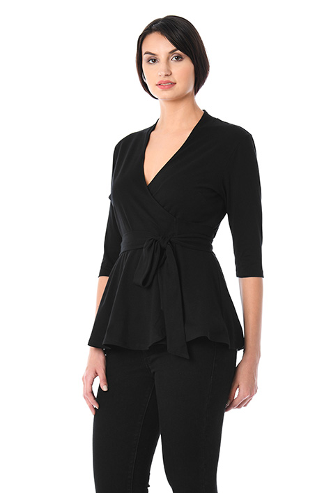 Shop Cotton knit wrap top | eShakti