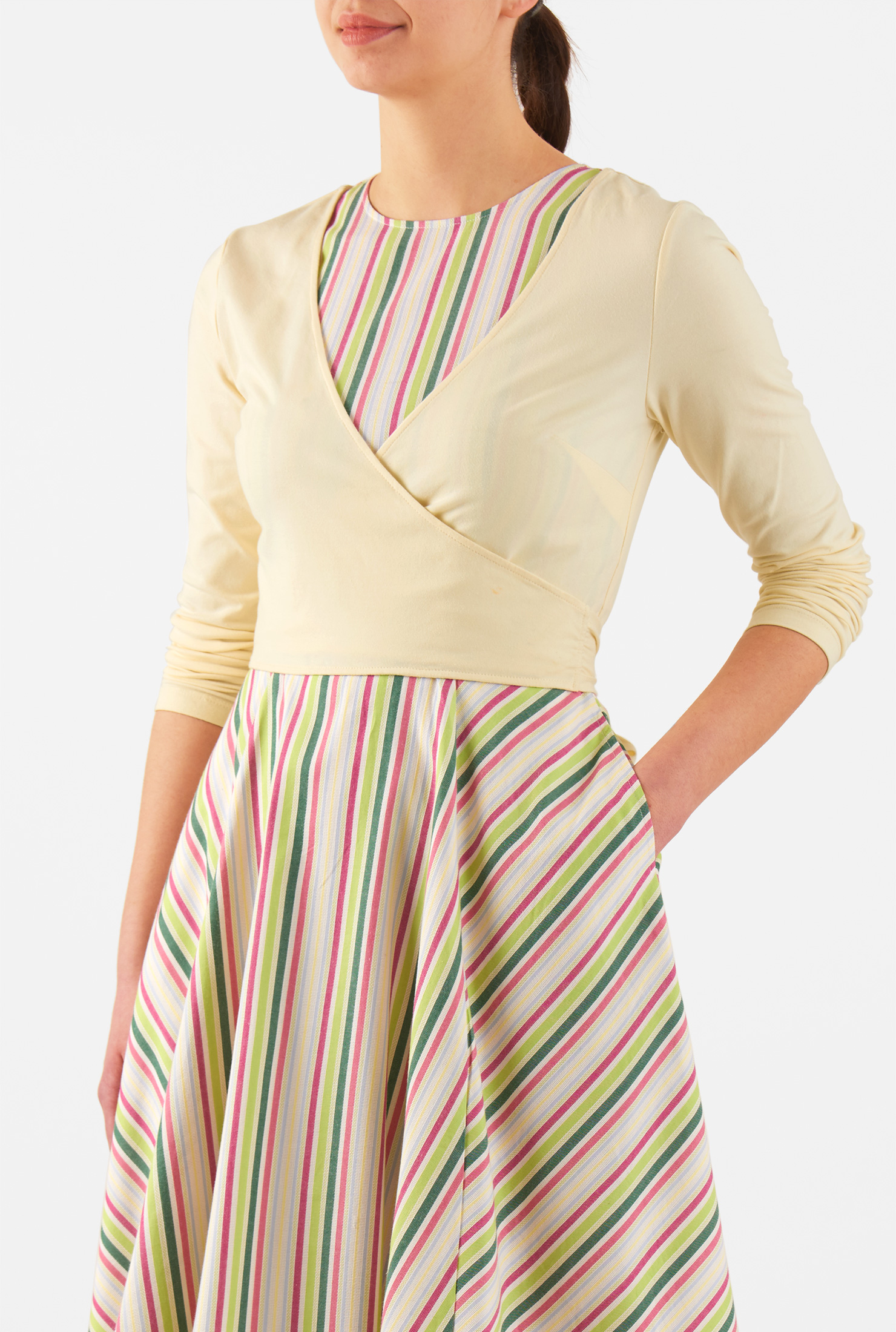 Shop Cotton knit wrap crop top | eShakti