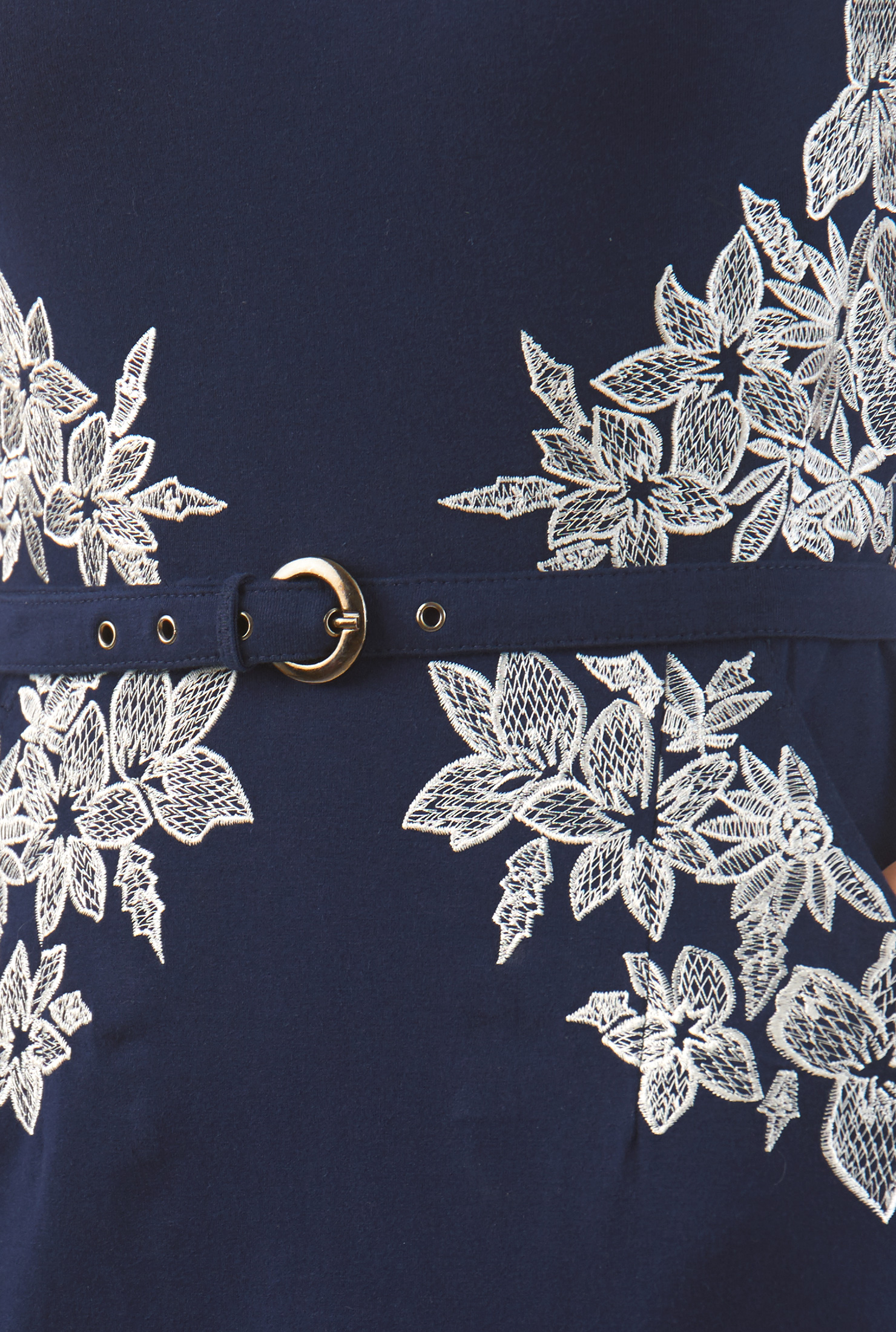 Shop Floral embellished cotton knit sheath dress | eShakti