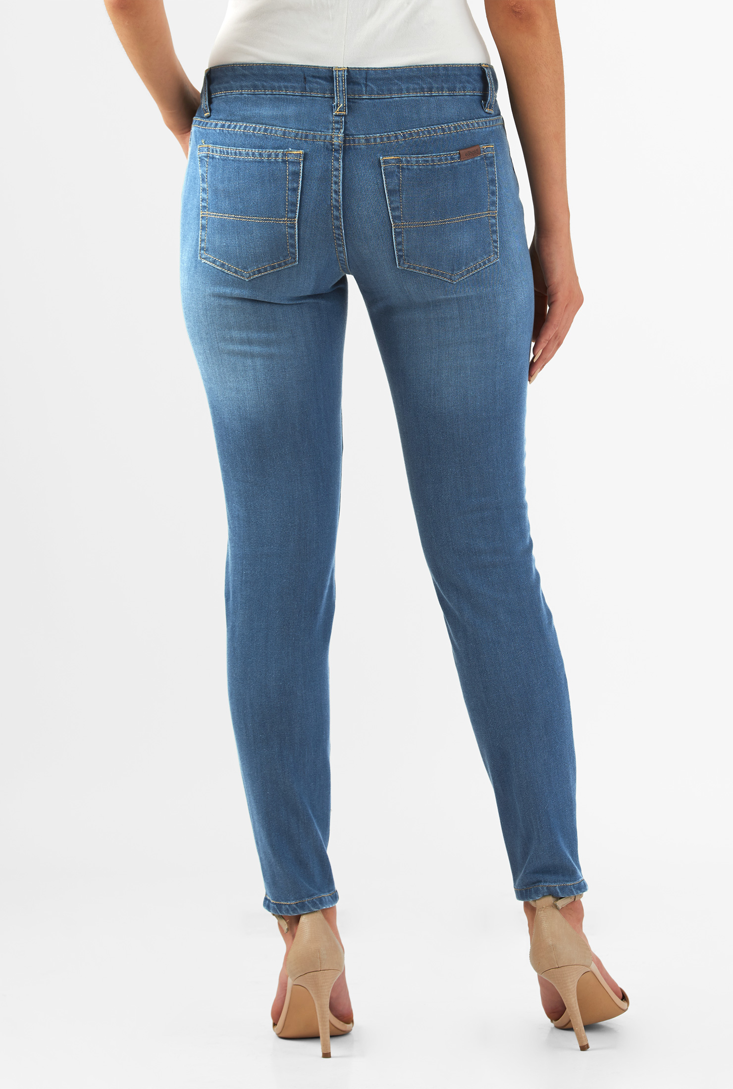 Shop Medium blue denim skinny jeans | eShakti
