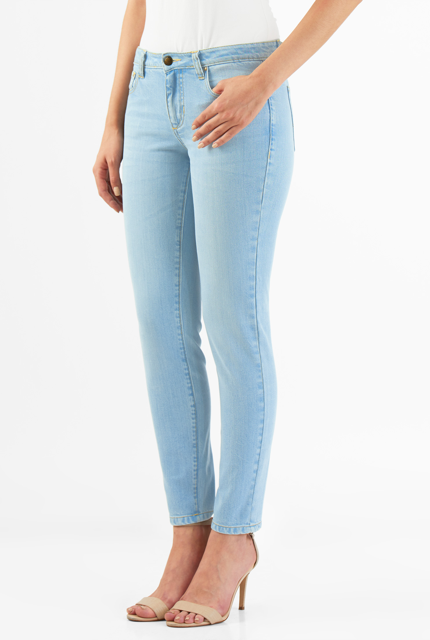 Shop Ice blue denim skinny jeans | eShakti