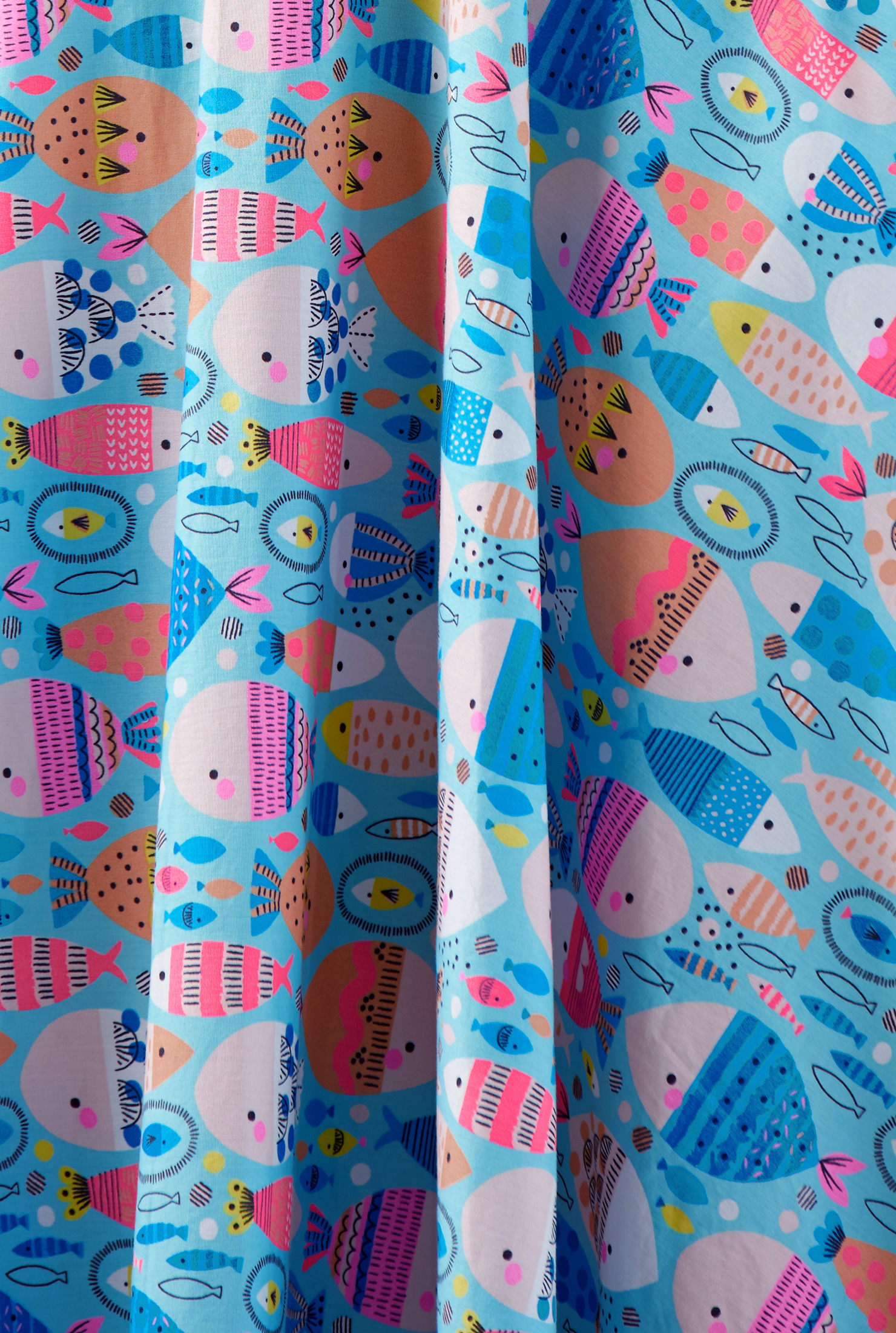 Shop Graphic fish print cotton dress | eShakti