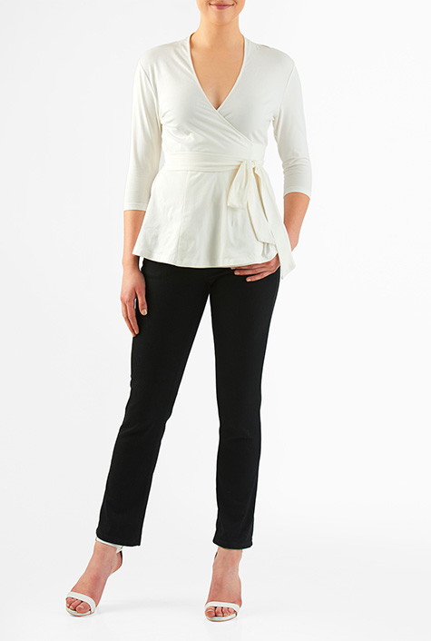 Shop Cotton knit wrap top | eShakti