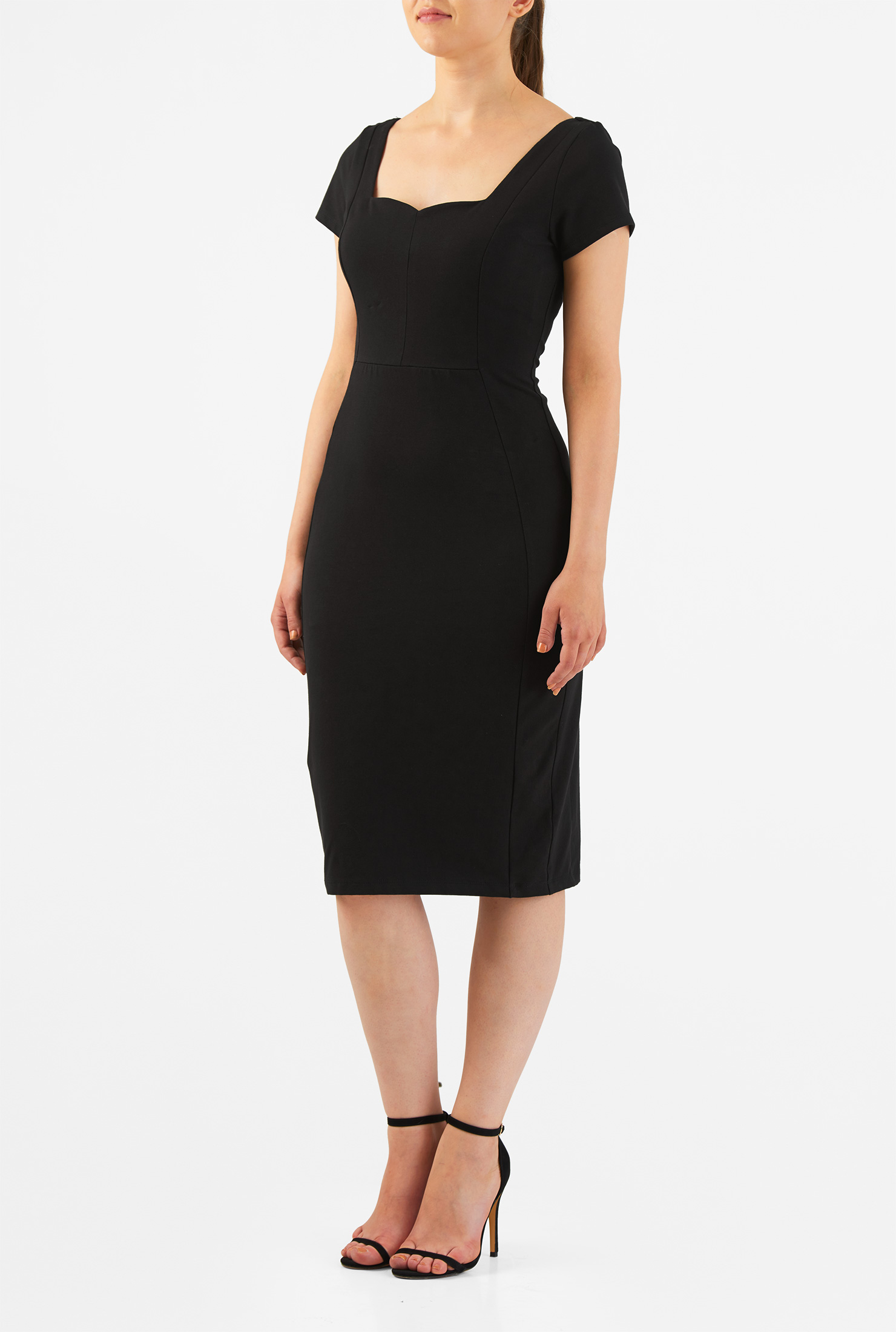 Shop Cotton knit sweetheart sheath dress | eShakti