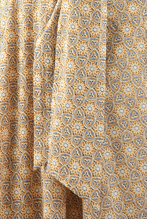 Shop Tile print cotton empire maxi dress | eShakti