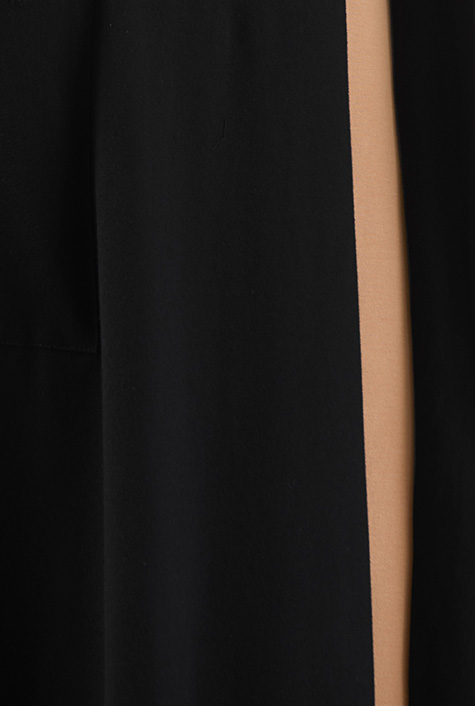 Shop Colorblock cotton knit grommet front wrap dress | eShakti