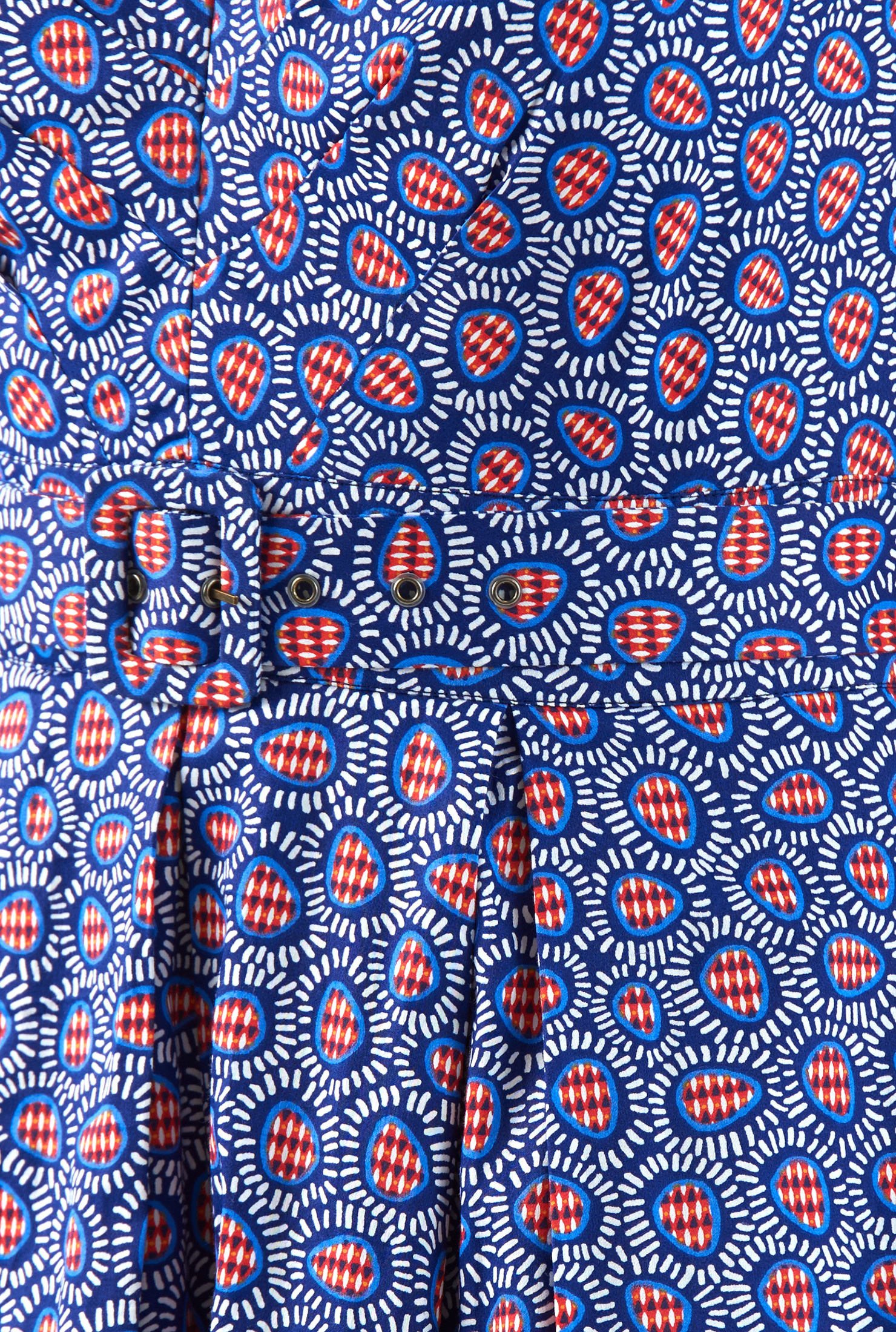 Shop Graphic print wide V-neck cotton dress | eShakti