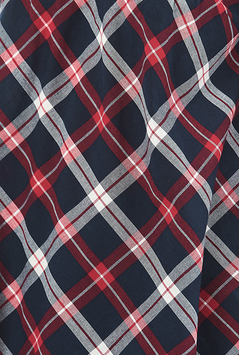 Shop Cotton check split neck tunic | eShakti