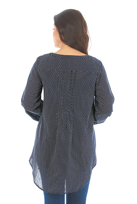 Shop Dot print split neck voile tunic | eShakti