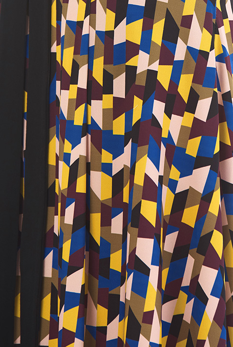 Shop Colorblock graphic print jersey knit dress | eShakti