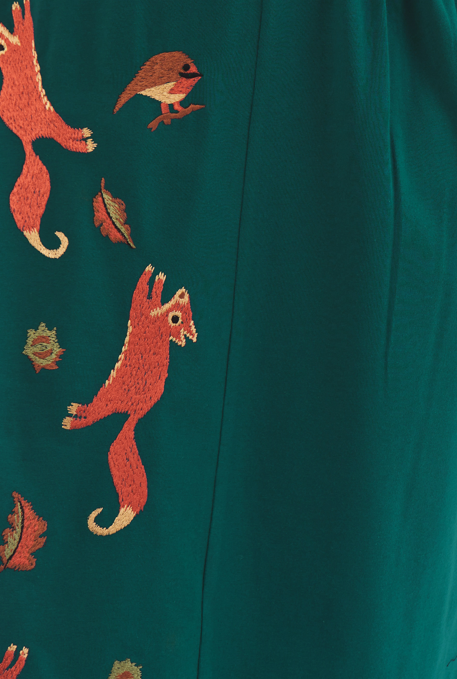 Shop Bird and squirrel embellished cotton knit dress | eShakti