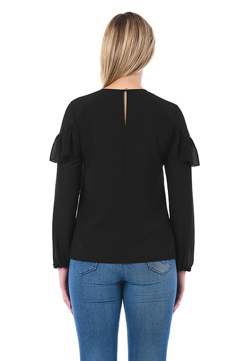 Shop Ruffle chiffon blouse | eShakti