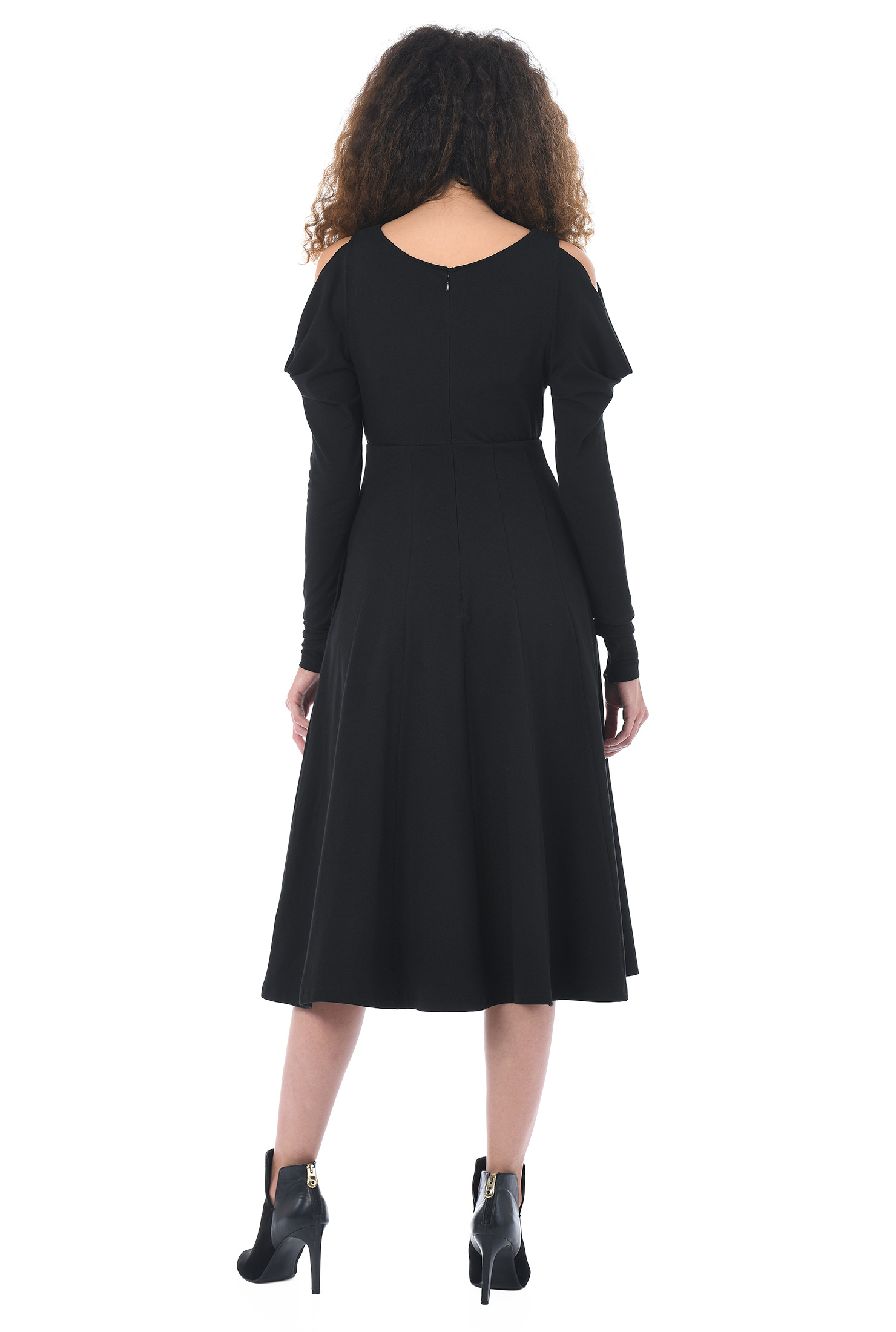 Shop Cold shoulder cotton knit dress | eShakti
