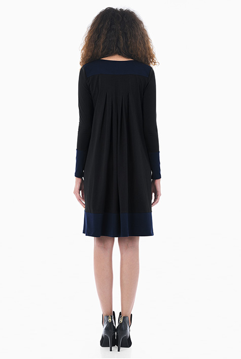 Shop Pleated cotton knit shift dress | eShakti