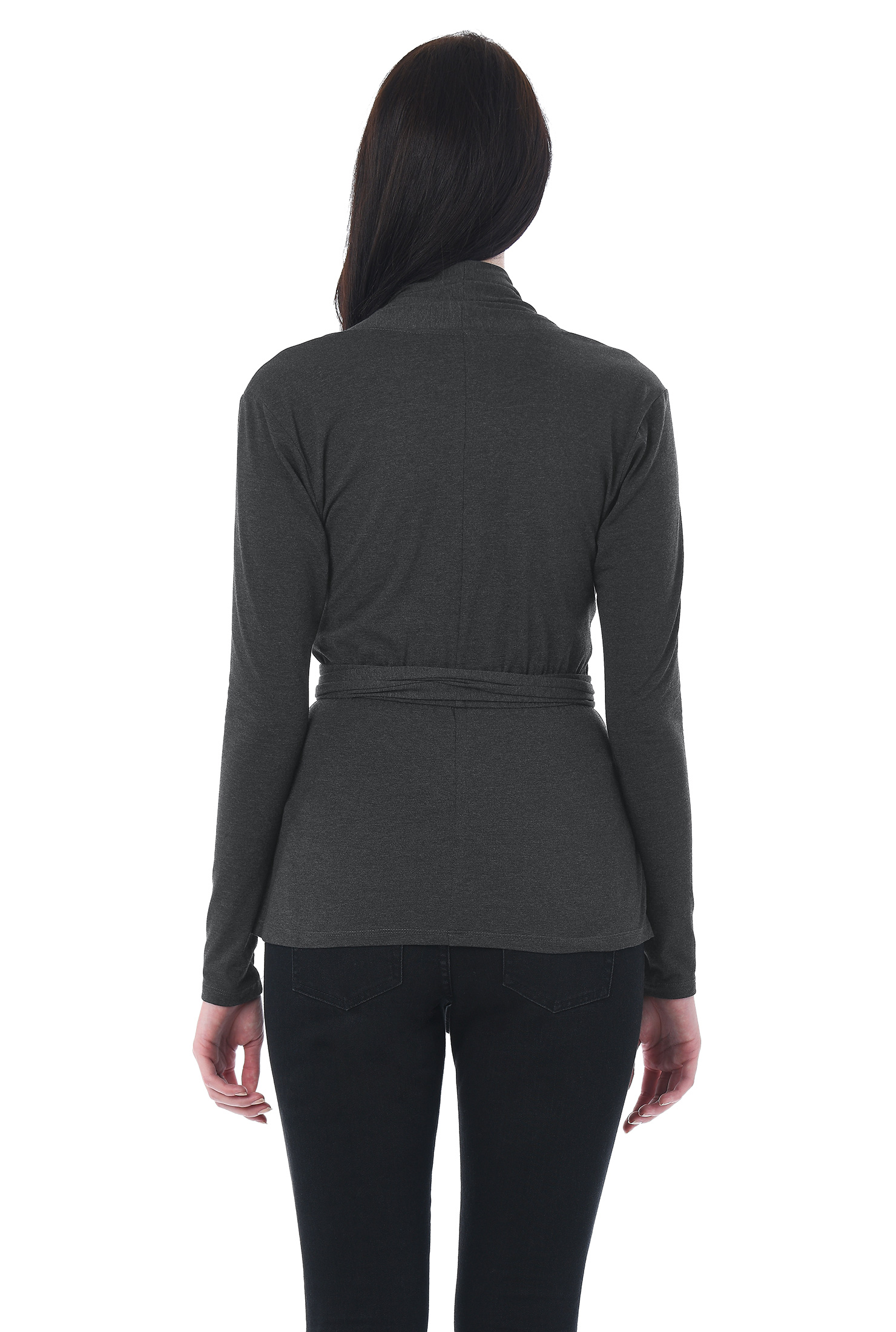 Shop Obi belt cotton knit wrap tunic | eShakti