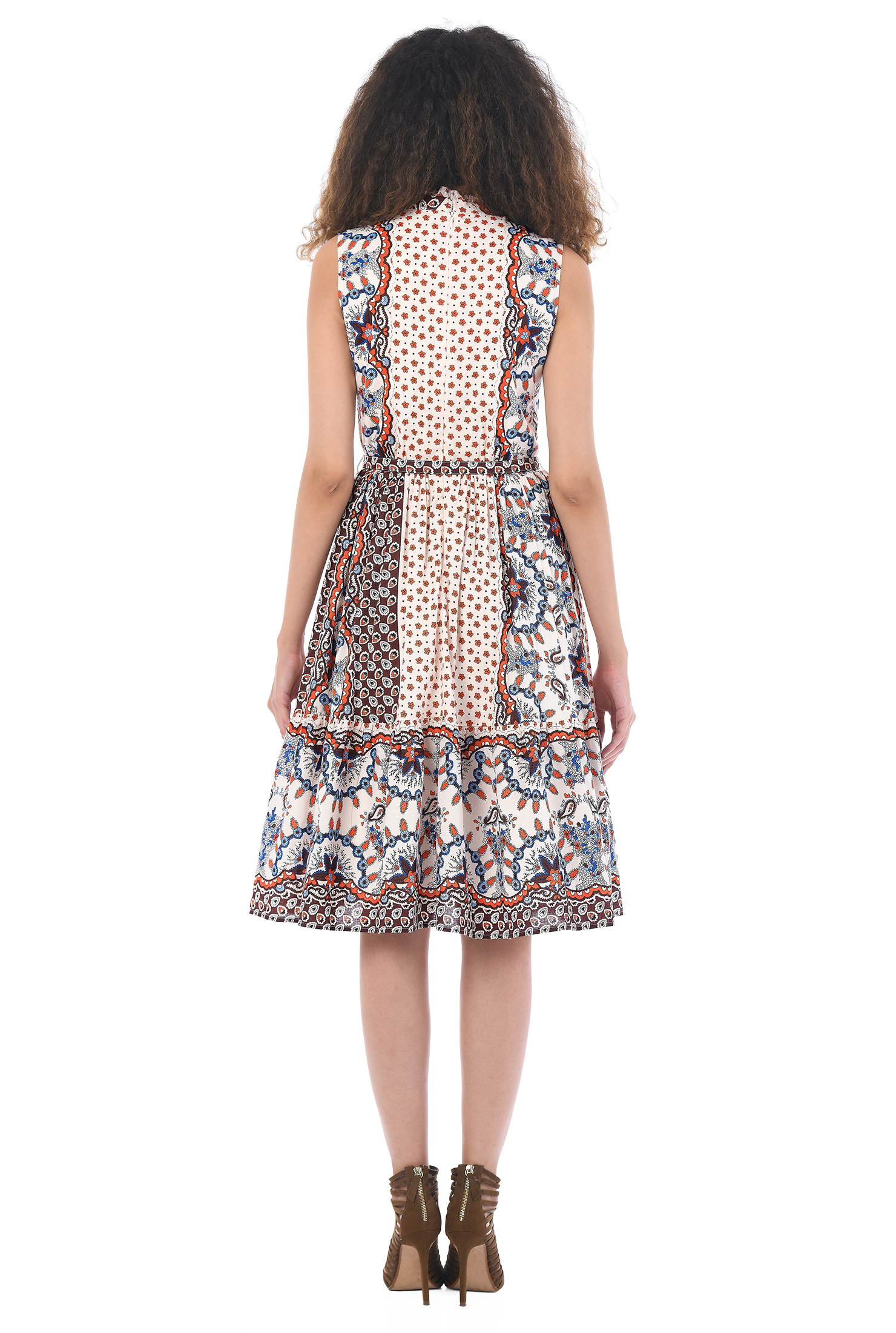 Shop Graphic floral print cotton dress | eShakti