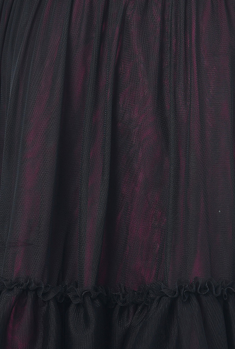 Shop Mesh overlay taffeta dress | eShakti