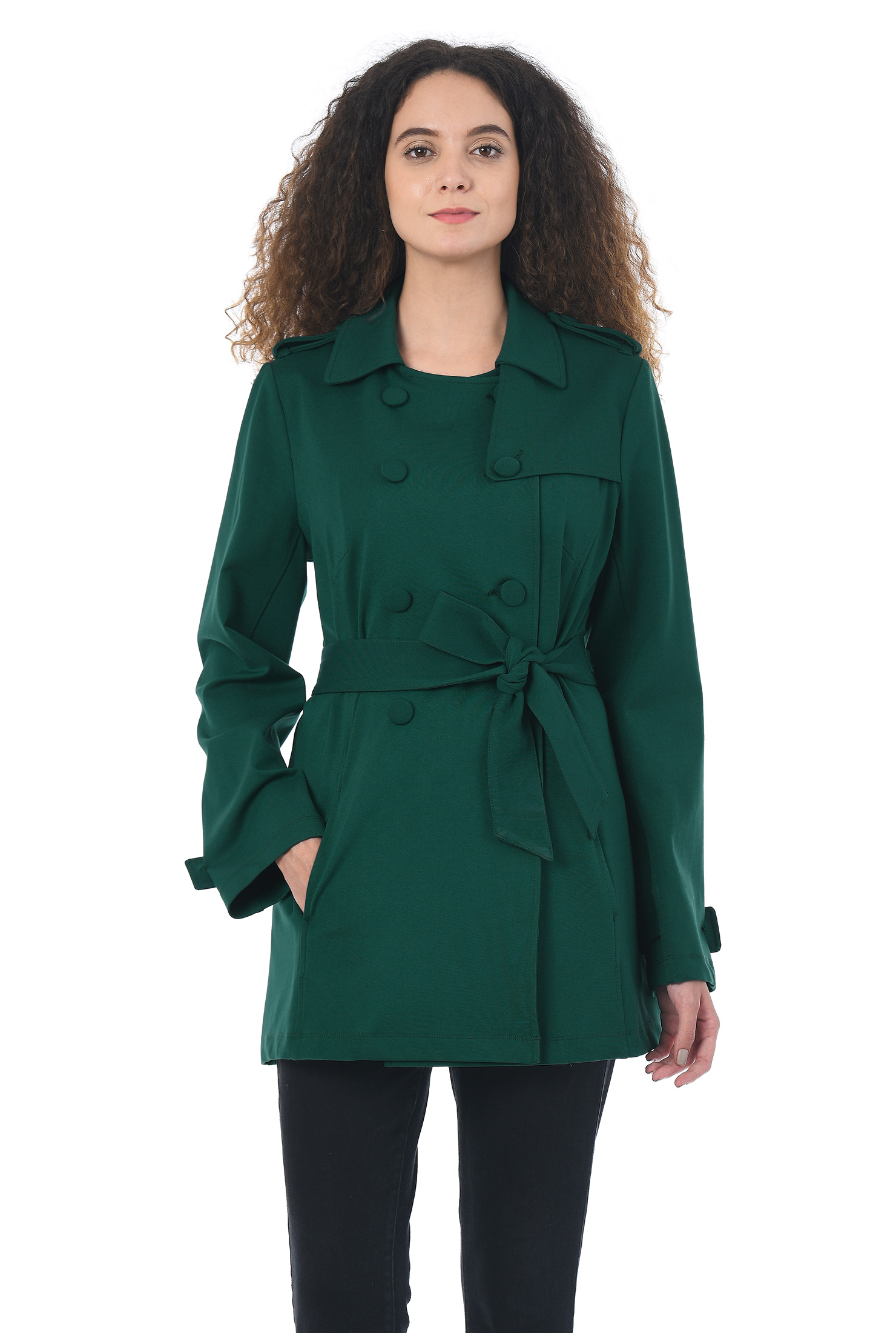 Shop Ponte knit trench style jacket | eShakti