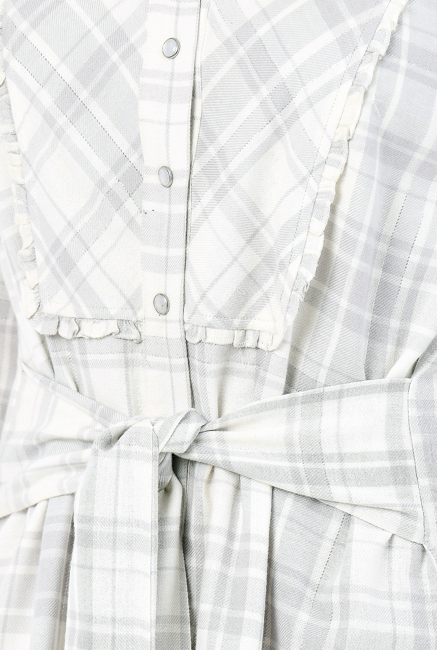 Shop Tie waist cotton lurex check shirtdress | eShakti