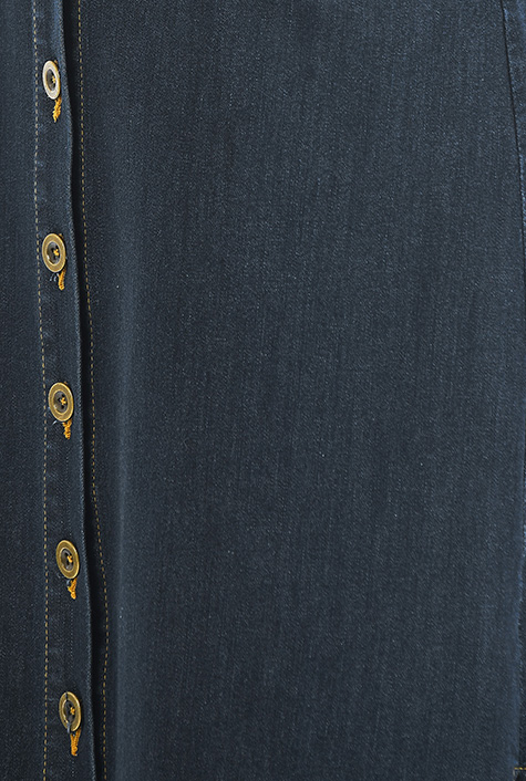 Shop Deep indigo denim midi shirtdress | eShakti