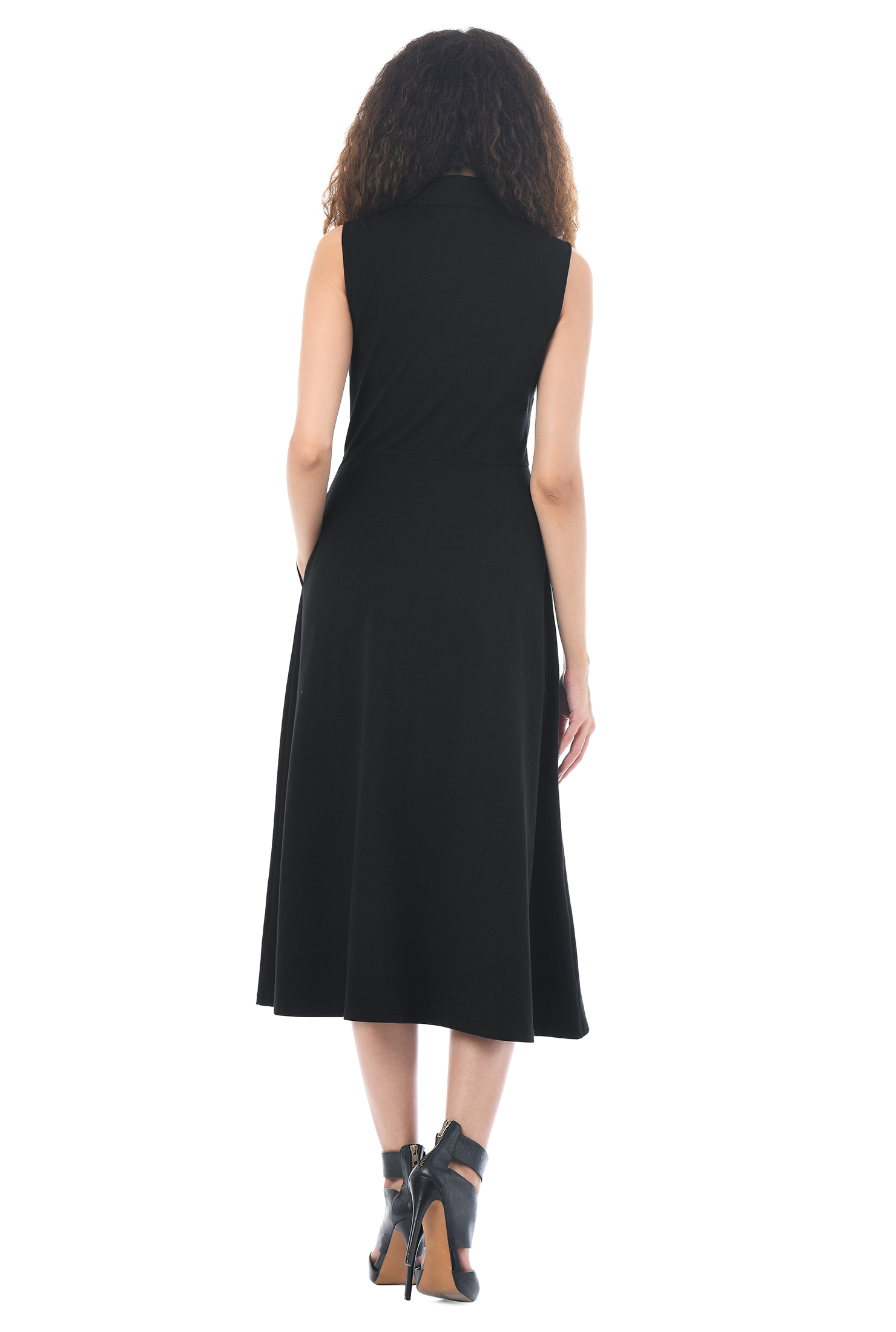 Shop Side button cotton knit A-line dress | eShakti