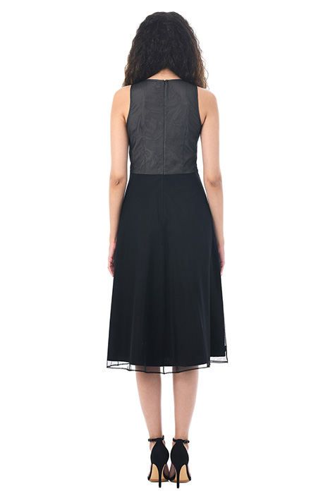 Shop Embellished tulle overlay A-line dress | eShakti