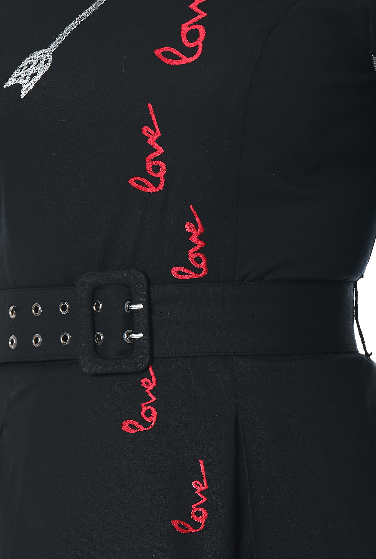 Shop Cupids arrow embellished poplin dress | eShakti