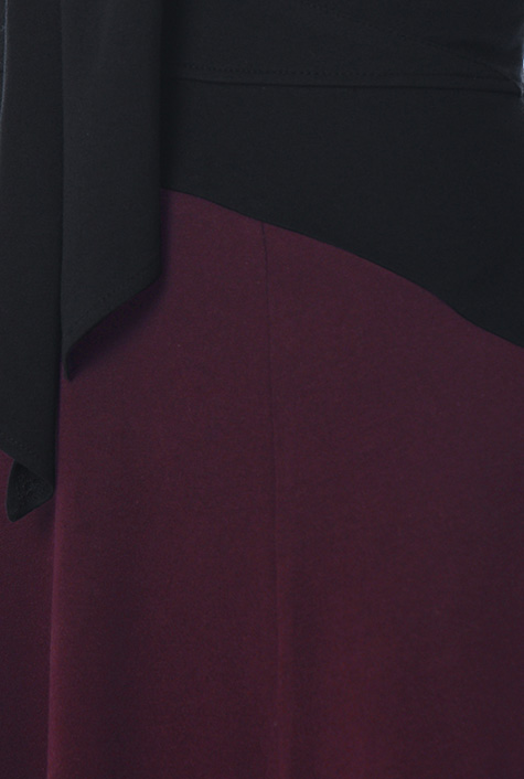 Shop Tie-neck colorblock cotton knit dress | eShakti