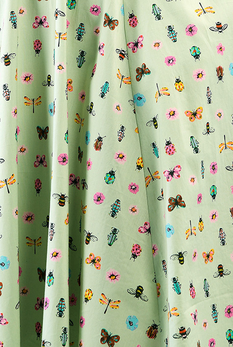 Shop Insect print cotton belted dress | eShakti