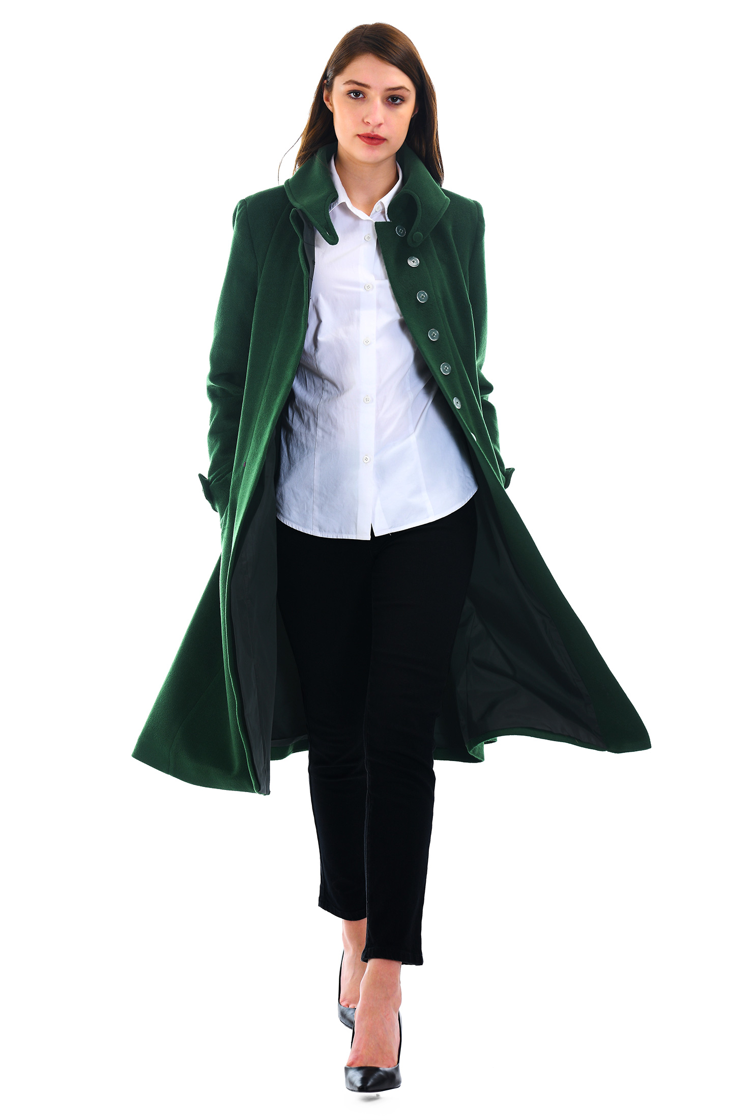 Shop Heart collar wool blend coat | eShakti